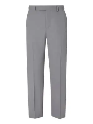 Fendi Gray Wool Gabardine Tailored Pants - Grey