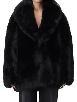 Liu Jo Faux Fur Coat - Black