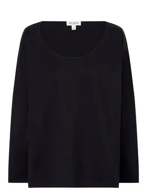 Alaïa Cotton-jersey Long-sleeve T-shirt - Black
