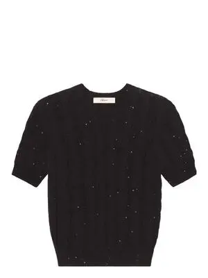 FRAME Sequined Knit Sweater - Black