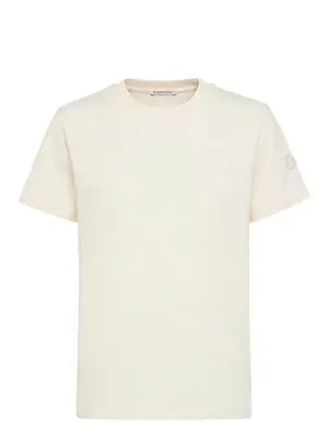 Moncler Embroidered Logo Cotton T-shirt - White