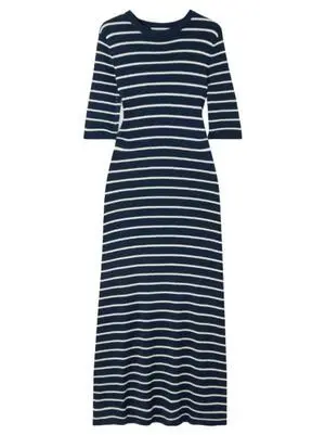 Altuzarra Striped Jersey Midi Dress - Black