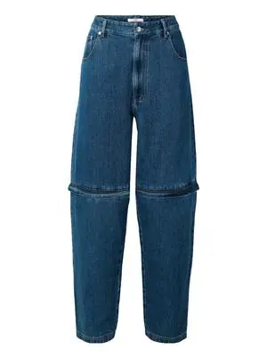 Tibi Lars Convertible High-rise Tapered Jeans - Blue
