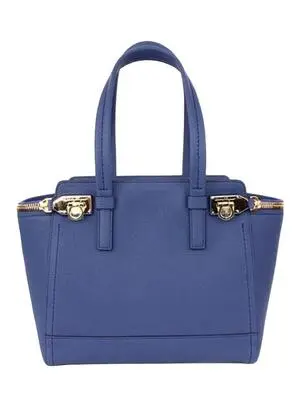 FERRAGAMO Top Handle Handbag With Logo Detail - Blue