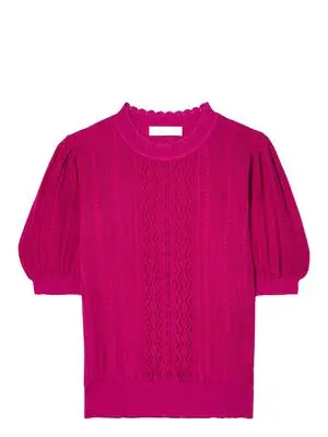 Ulla Johnson Openwork Knit Top - Purple-red