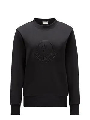 Moncler Embellished Logo Crewneck Sweatshirt - Black