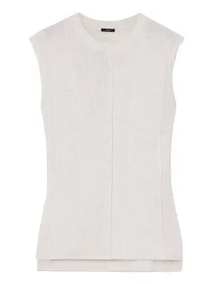 JOSEPH Ribbed Knit Sleeveless Sweater - White