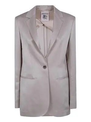 SEMICOUTURE Long-sleeve Blazer With Notched Lapel And Patch Pockets - Gray