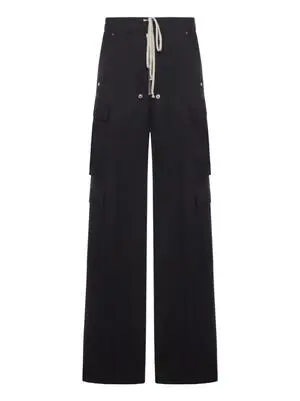 Rick Owens Drawstring Wide Leg Trousers - Black