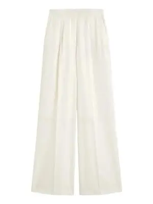 JOSEPH Alanel Silk And Cotton-blend Wide-leg Pants - White