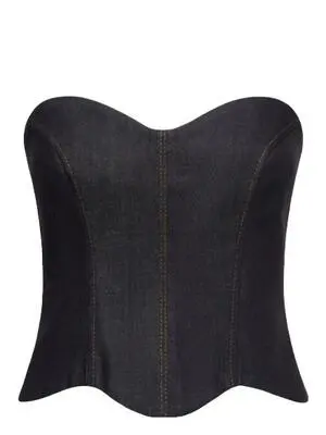 AYA MUSE Strapless Fitted Cotton Top - Black