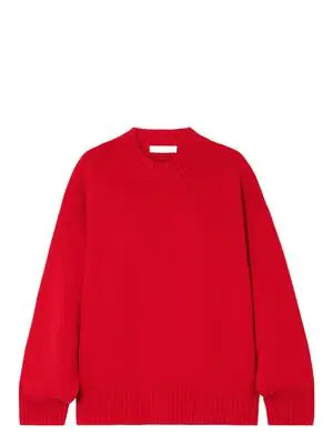 FRAME Ribbed Crew Neck Sweater - Red