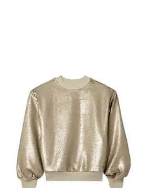 THE FRANKIE SHOP Metz Sequined Jersey Sweatshirt - Bronze