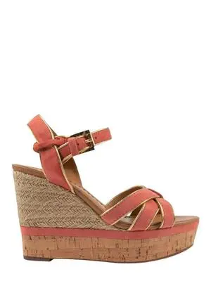 ASH Ash Open-Toe Logo Detail Wedge Sandals