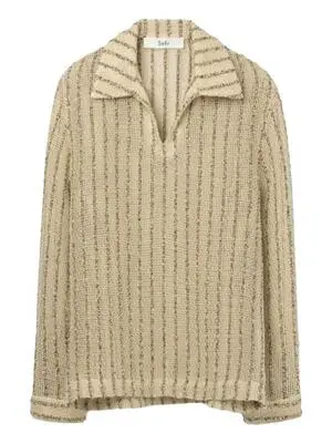 Séfr Striped Long Sleeve Pullover - Nude