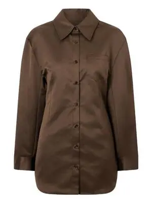 THE FRANKIE SHOP Akita Darted Mini Shirt Dress - Brown