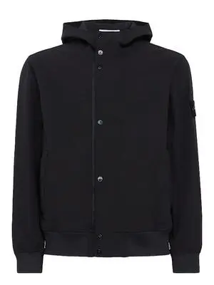 Stone Island Stone Island Logo Tech Blend Hooded Jacket Black