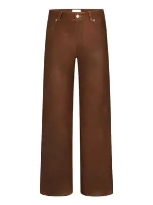 FRAME Frame High Rise Wide Leg Lamb Leather Trousers