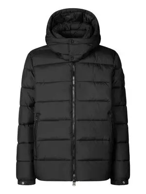 SAVE THE DUCK Stitch-on Hooded Cotton-padded Jacket - Black