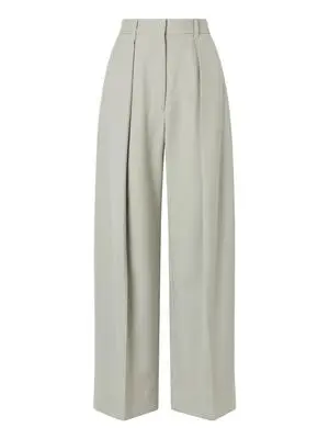 VICTORIA BECKHAM Victoria Beckham Pleated Grain De Poudre Wide-Leg Trousers