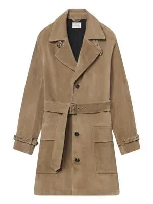 FRAME Suede Trench Jacket - Camel