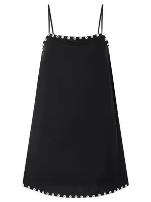 Staud Staud Laura Mini Dress With Pearlescent Buttons Black