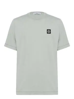 Stone Island Logo Patch Cotton T-shirt - Gray
