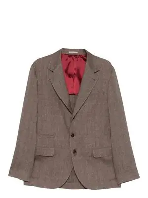 Brunello Cucinelli Flap-pocket Blazer Gray