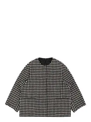 Max Mara Checked Double-sided Short Coat - Black