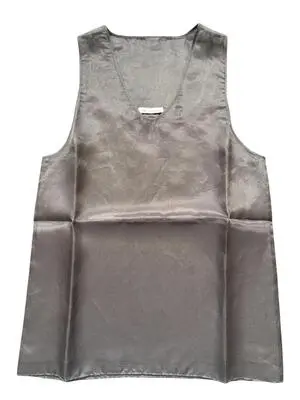 Ami Sheer Panel Sleeveless Top - Gray