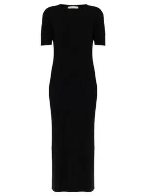 LISA YANG Isabela Ribbed Knit Maxi Dress - Black