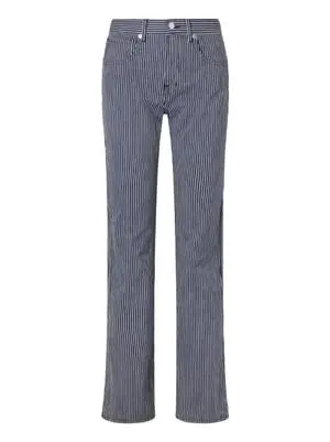 NILI LOTAN Celia Striped Straight-leg Jeans - Gray