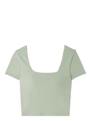 Lululemon Lightweight And Quick-drying T-shirt With Square Neck And Built-in Shelf Bra - Gray