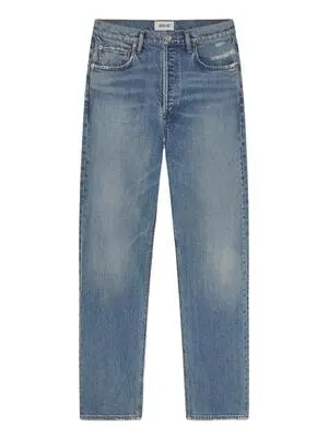 AGOLDE 90's Pinch Waist Crop Straight Leg Jeans - Light Indigo