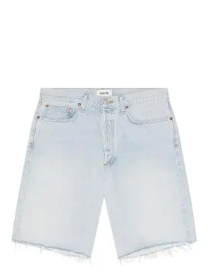 AGOLDE Denim Shorts With Belt Loops And Distressed Hem - White