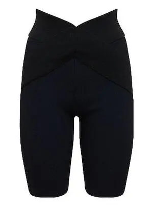 DION LEE Navy Blue Logo Casual Shorts - Black