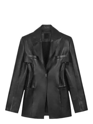 Givenchy Graphic Cutout Leather Blazer - Black