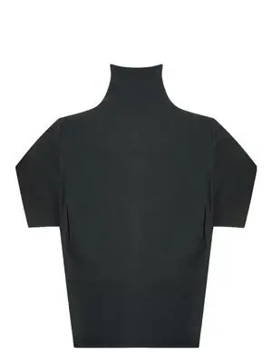 THE ROW Funnel-neck Short-sleeve Top - Black