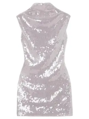 16Arlington Sequined High Neck Mini Dress - Gray