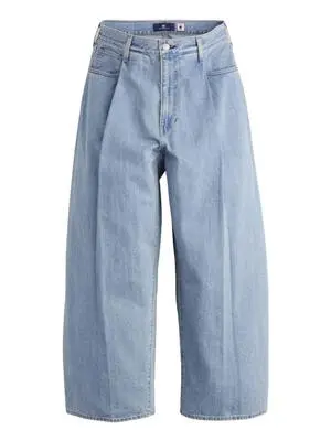 LEVI'S Wide-leg Pleat Crop Jeans - Light Wash