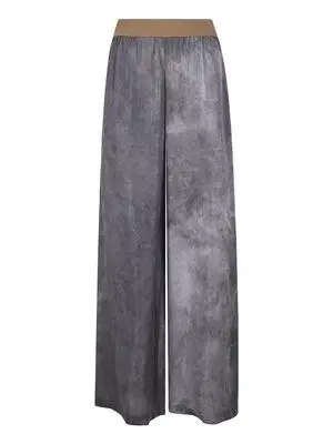 UMA WANG Elastic Waist Wide Leg Pleated Pants - Dark Grey
