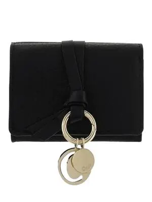 Chloé Alphabet Tri-fold Compact Wallet - Black