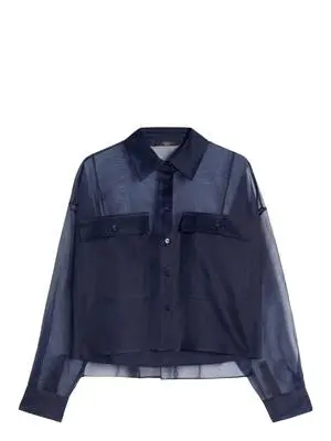 Max Mara Sheer Layered Shirt - Blue