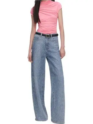 SELF-PORTRAIT Self-Portrait Draped Knot Front Fitted Waist Top