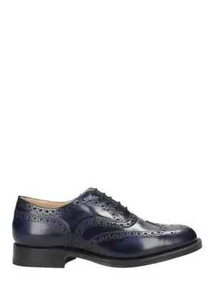 Church's Navy Blue Perforated Detail Leather Dress Shoes - Black