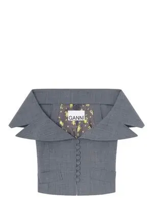 GANNI Off-the-shoulder Vest - Phantom