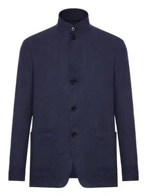Zegna Stand Collar Jacket - Blue