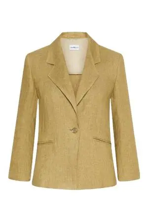 Marella Slim-fit Faded Linen Blazer - Khaki