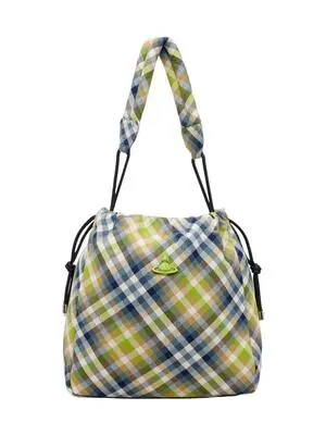 VIVIENNE WESTWOOD Woven Tartan Bucket Bag - Green