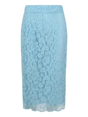 Dolce & Gabbana Floral Lace Pencil Skirt - Blue